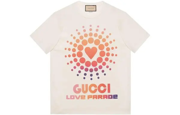 Gucci Ss22 Love Parade Print Tee 'white - White/pink