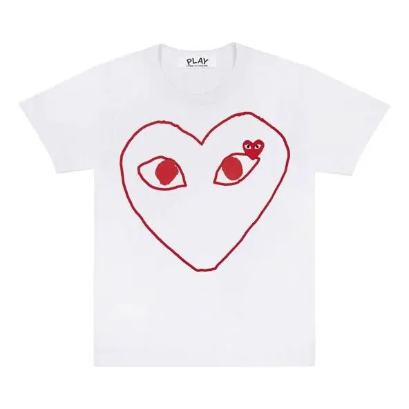 Play Comme Des Garcon Outline Heart T-shirt - White