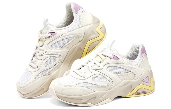 Sketchers D'lites Hyper Burst Low Top Sneakers - White/pink/yellow