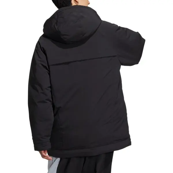 Adidas Neo Hooded Down Parka With Zipper And Stripe Detailing