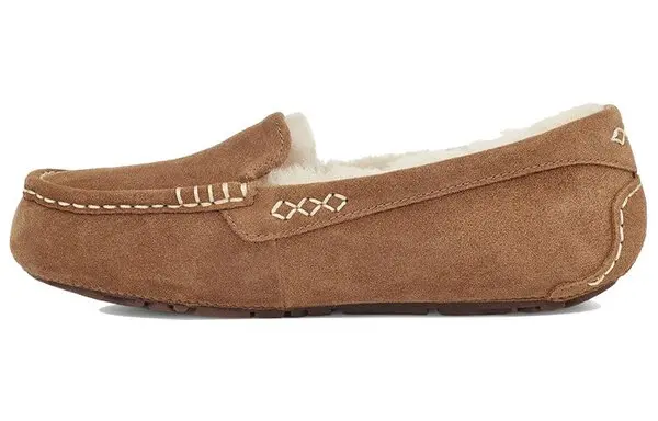 UGG Ansley Suede Moccasin Slippers - Chestnut