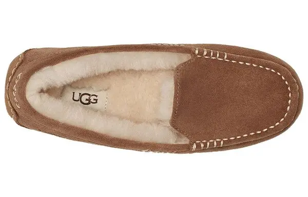 UGG Ansley Suede Moccasin Slippers - Chestnut