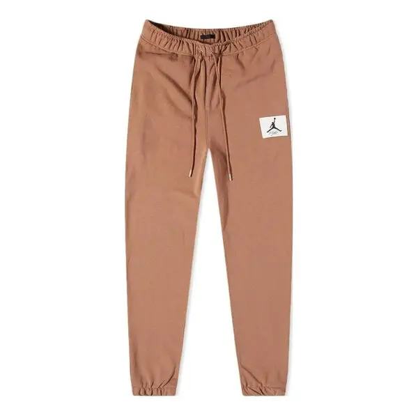 JORDAN Solid Color Label Lacing Bundle Feet Sports Pants Earthy Yellow