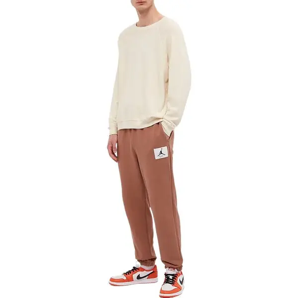 JORDAN Solid Color Label Lacing Bundle Feet Sports Pants Earthy Yellow