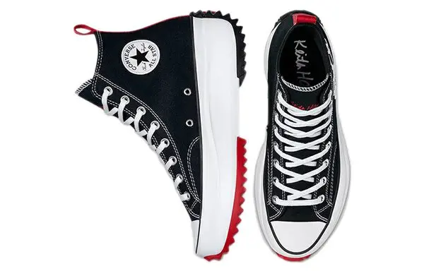 CONVERSE Keith Haring X Run Star Hike High Top Sneakers - Black/white/red