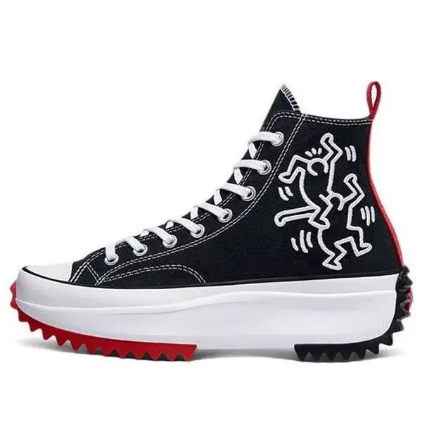 CONVERSE Keith Haring X Run Star Hike High Top Sneakers - Black/white/red