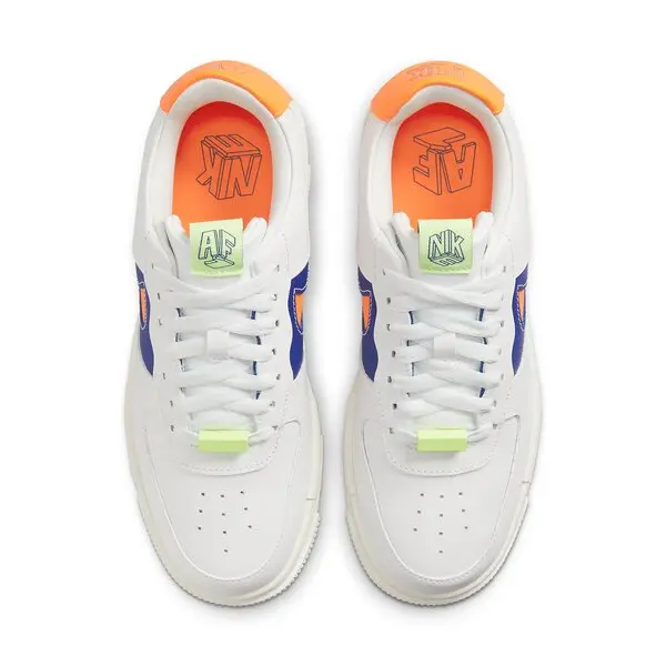 Nike Force 1 Pixel Sneakers - White/orange/blue