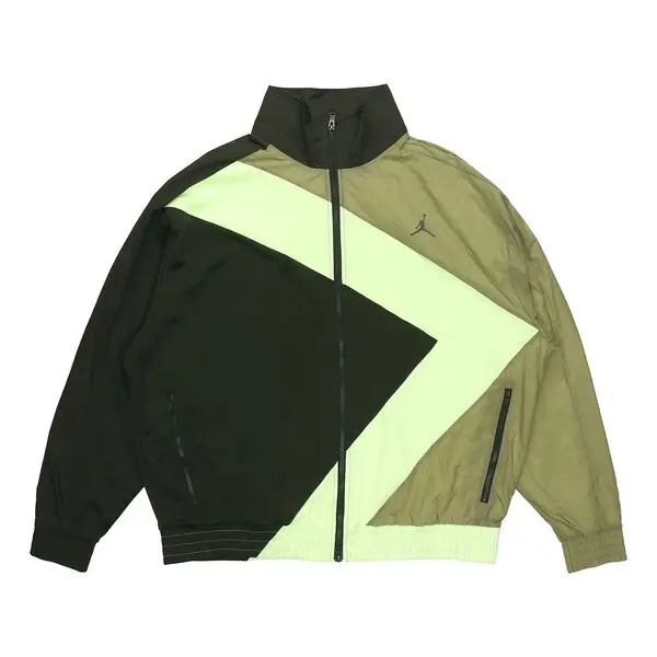 JORDAN Wings Diamond Contrasting Colors Casual Sports Jacket - Green