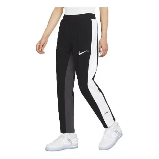 Nike Swoosh Contrast Color Stitching Knit Sports Pants/trousers/joggers - Black