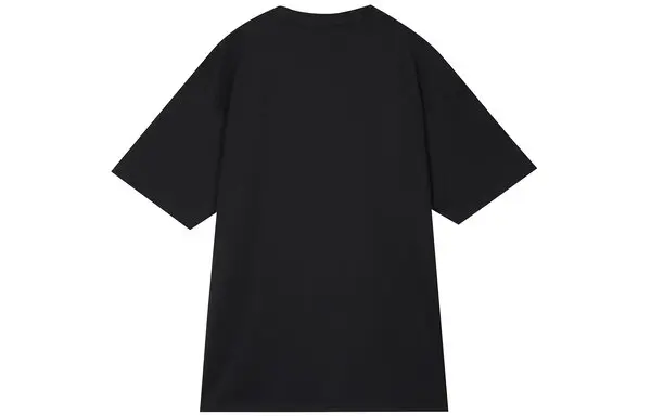 Nike Logo Embroidered Pattern Loose Round Neck Short Sleeve Black