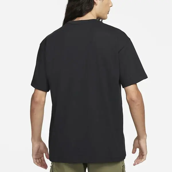 Nike Logo Embroidered Pattern Loose Round Neck Short Sleeve Black - Default Color