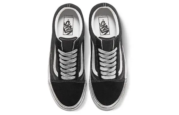 VANS Og Old Skool Lx Distressed Low Top Sneakers - Black/white