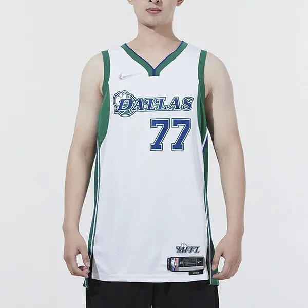 Nike Luka Doncic Dallas Mavericks 75th Anniversary Jersey - White/green/blue