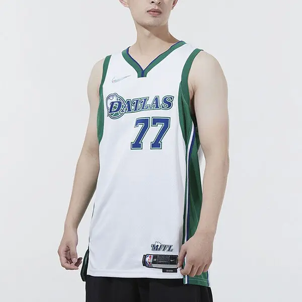 Nike Luka Doncic Dallas Mavericks 75th Anniversary Jersey - White/green/blue
