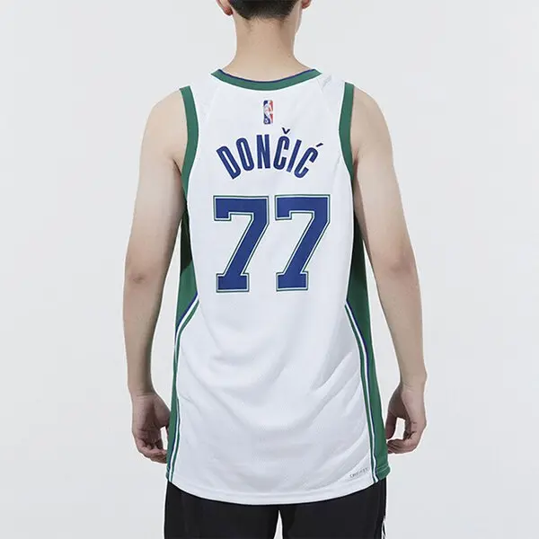 Nike Luka Doncic Dallas Mavericks 75th Anniversary Jersey - White/green/blue