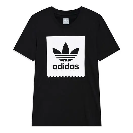 Adidas Originals Logo Round Neck Sports Short Sleeve - Black