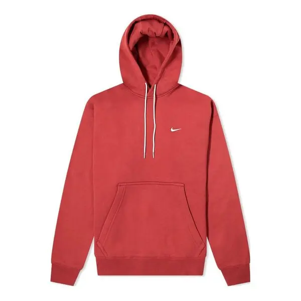 Nike Nrg Solo Swoosh Fleece Hoodie 'red - Cedar/white