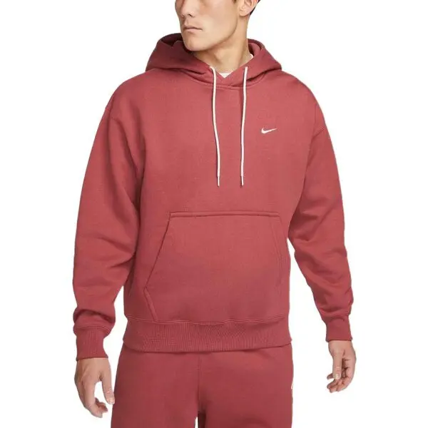 Nike Nrg Solo Swoosh Fleece Hoodie 'red - Cedar/white