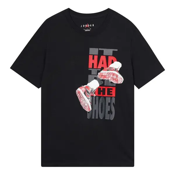 JORDAN Air Shoes Printed Short Sleeve Tee - Black