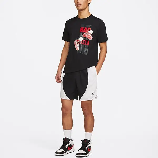 JORDAN Air Shoes Printed Short Sleeve Tee - Black