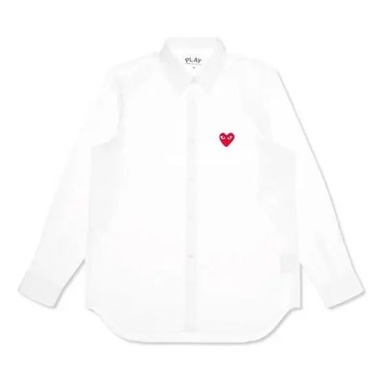 Play Comme Des Garcon Play Comme Des Garcons Shirt With Red Emblem - White