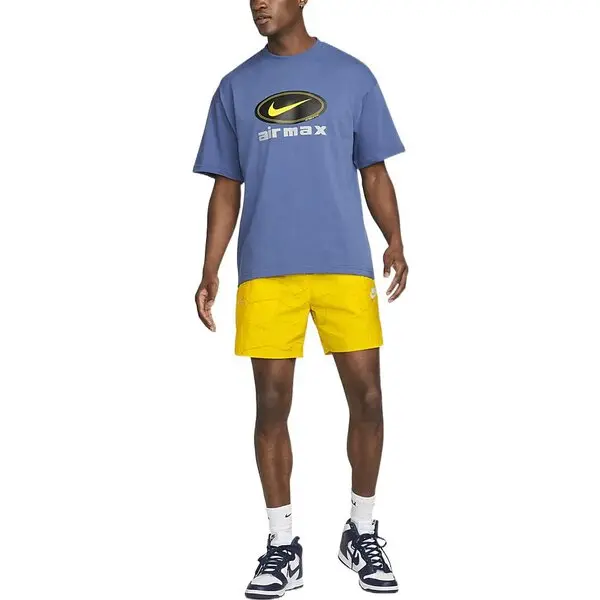 Nike Logo Alphabet Printing Breathable Round Neck Short Sleeve Dark Blue T-shirt - Default Color