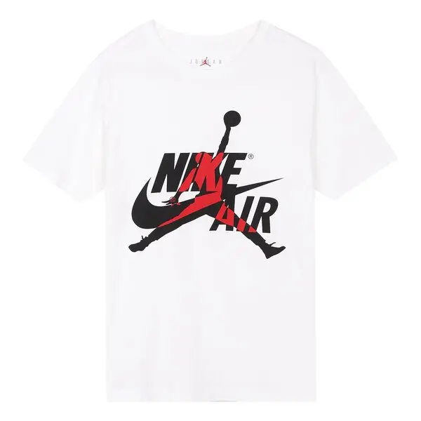 JORDAN Jumpman Logo Printing Knit Sports Round Neck Short Sleeve White - Default Color