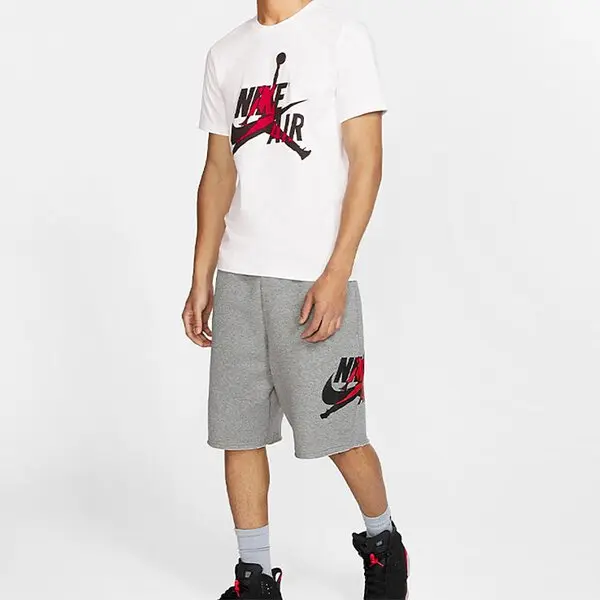 JORDAN Jumpman Logo Printing Knit Sports Round Neck Short Sleeve White - Default Color