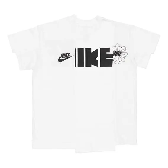 Nike X Sacai Splicing Logo Short Sleeve T-shirt - White
