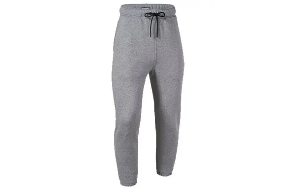 JORDAN Logo Embroidered Knit Fleece Lined Bundle Feet Sports Pants - Grey