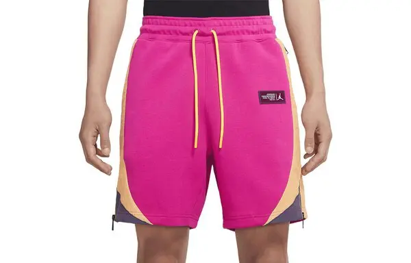 JORDAN Side Zipper Logo Label Lacing Straight Shorts
