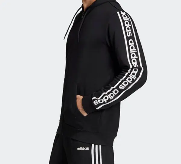 Adidas Sporty Casual Zip-up Hoodie With Logo Detail