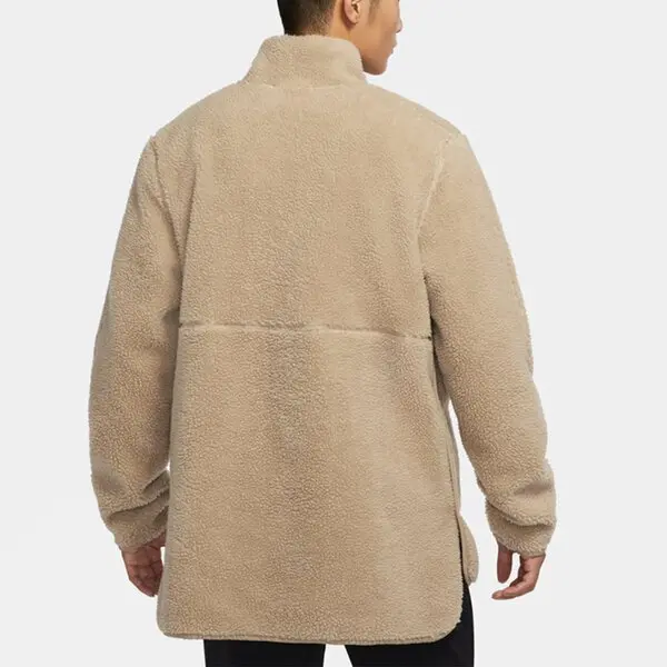 Nike Lamb's Wool Stay Warm Half Zipper Solid Color Khaki - Multi-color