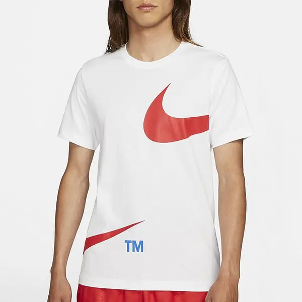 Nike Large Logo Printing Round Neck Short Sleeve - White