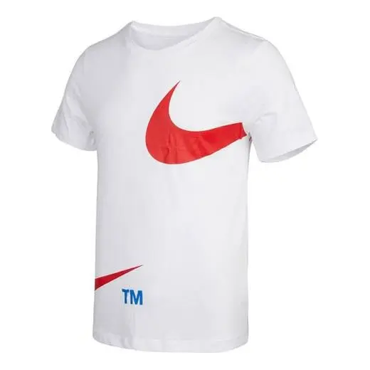 Nike Large Logo Printing Round Neck Short Sleeve - White