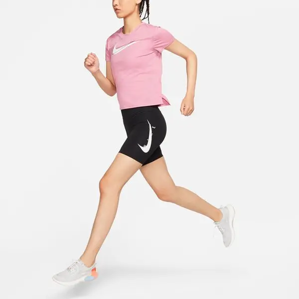 Nike Dri-fit Swoosh Run Logo Printing Round-neck Short Sleeve Top