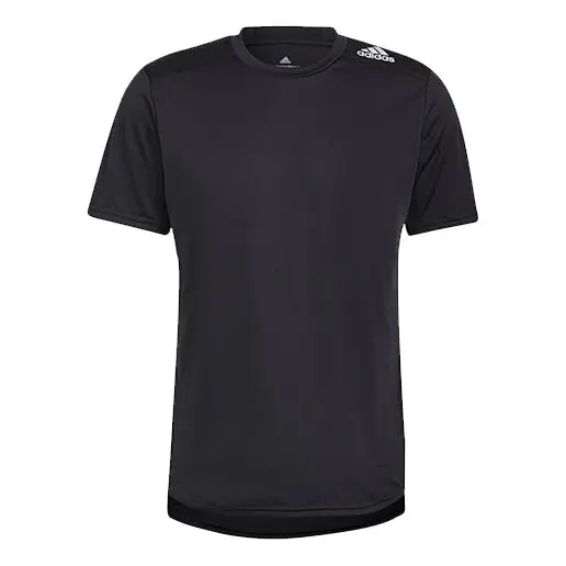 Adidas Printing Logo Casual Breathable Short Sleeve Black - Default Color