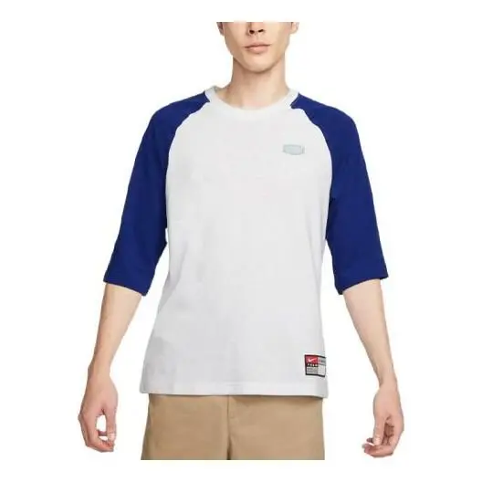 Nike Colorblock Round Neck Pullover Three-quarter Sleeve White - Default Color