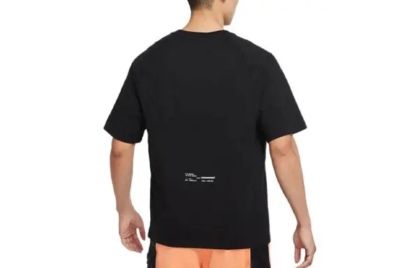 JORDAN Ss22 23 Engineered Solid Color Logo Printing Round Neck Pullover Short Sleeve Black T-shirt