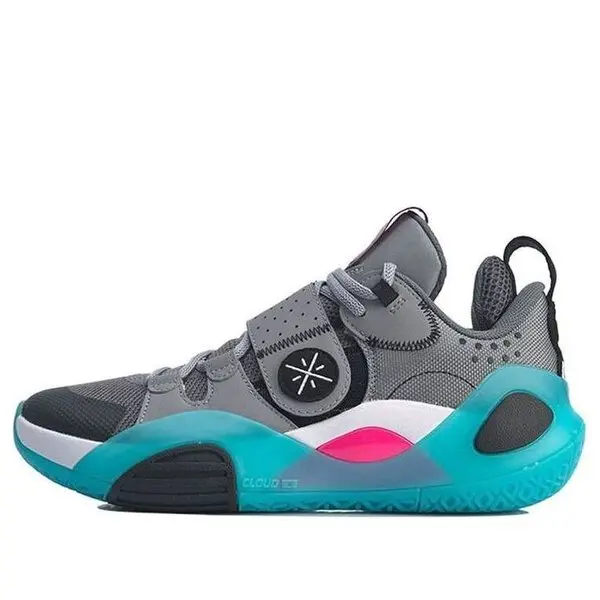 LI-NING Wade All City "tns Team No Sleep" Low Top Sneakers - Grey/blue