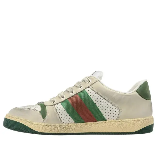 Gucci Screener Distressed Sneakers - White