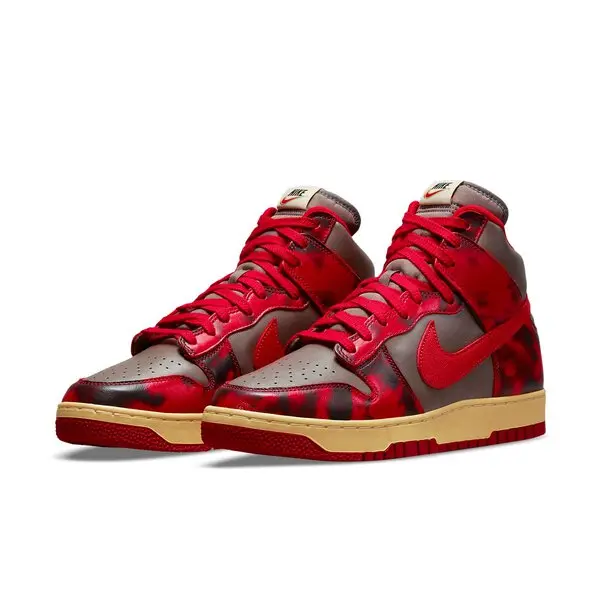 Nike Dunk High 1985 Acid Wash Sneakers - Red/gray