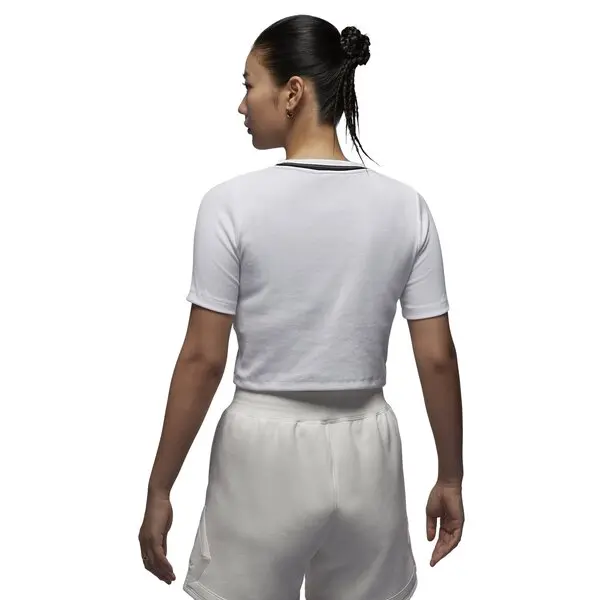 JORDAN Knit Crop T-shirt - White/black