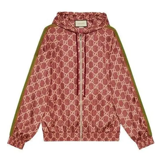 Gucci Gg Supreme Print Silk Jacket - Red