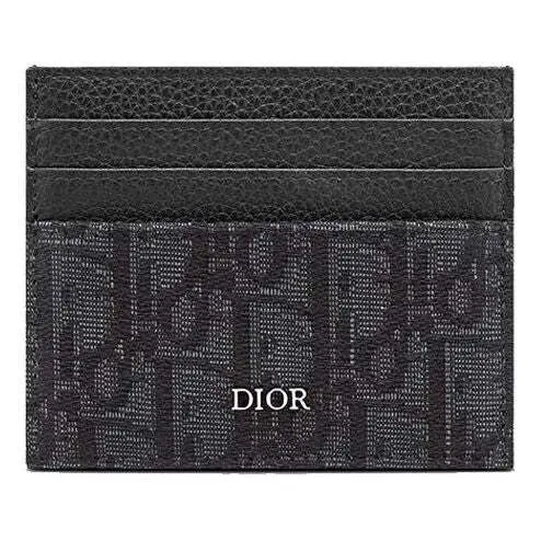 Dior Card Holder 'black Oblique Jacquard - Black/oblique Jacquard