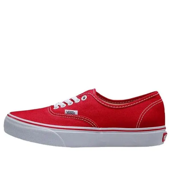 VANS Authentic Low Top Lace-up Sneakers - Red