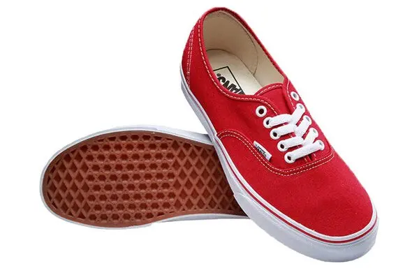 VANS Authentic Low Top Lace-up Sneakers - Red
