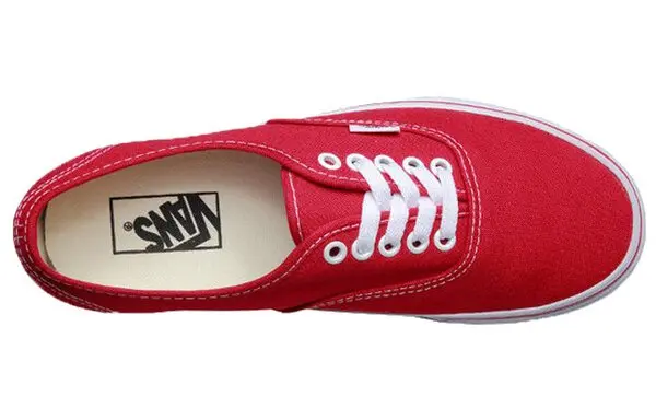 VANS Authentic Low Top Lace-up Sneakers - Red