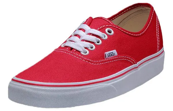 VANS Authentic Low Top Lace-up Sneakers - Red