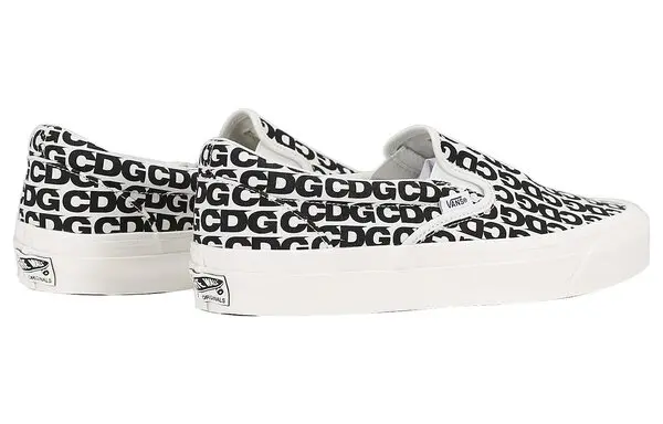 VANS Comme Des Garçons X Og Classic Slip-on 'cdg Print Blanc De Blanc - White/black